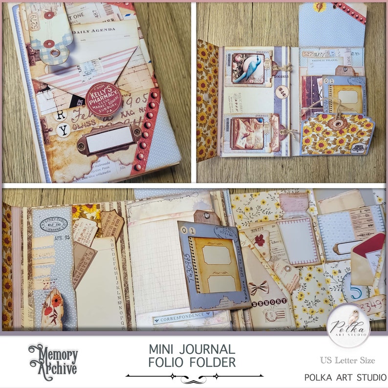 Digital Mini Journal Folio: Vintage Paper Craft Project (digital ...