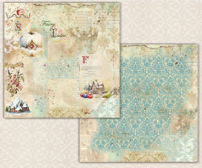 Digital Scrapbook Paper Vol. 2 Vintage Fairy Tale - Etsy