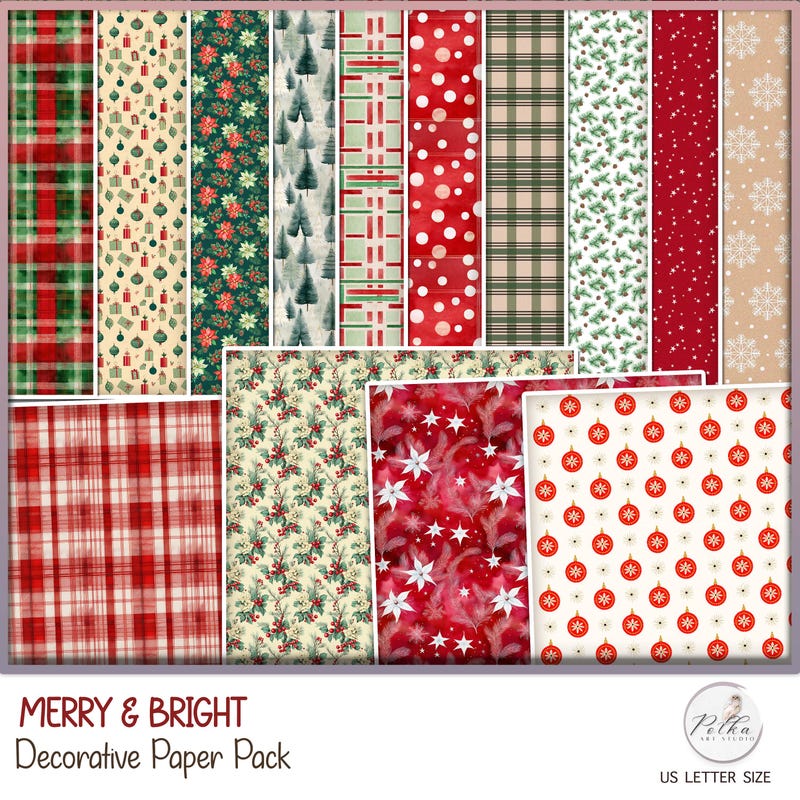 Christmas Digital Paper - Etsy
