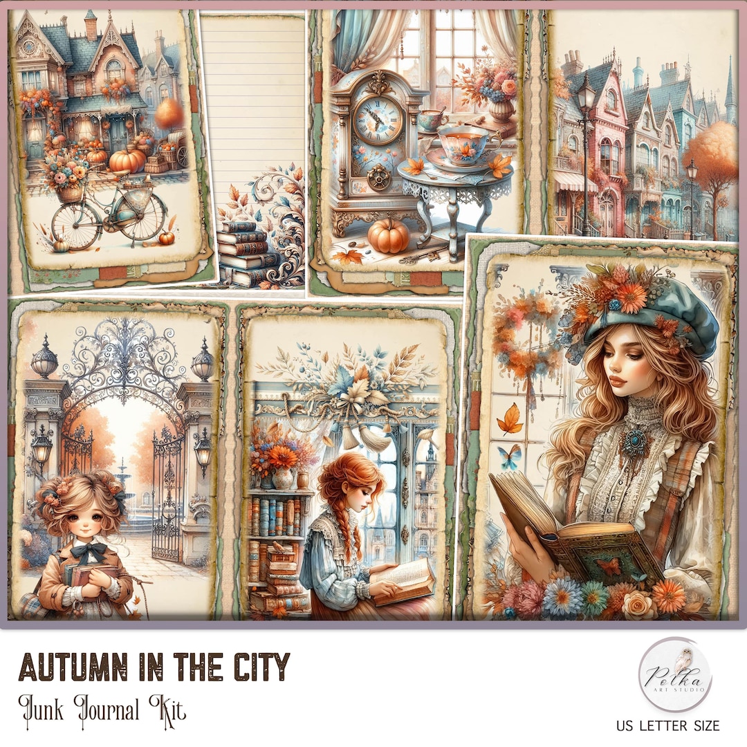 Autumn Junk Journal Romantic Fall, Digital Decorative Journal Pages ...
