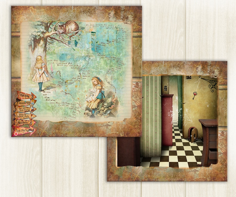 Alice in Wonderland Scrapbook Paper: Vintage 12x12 Decorative Pages ...