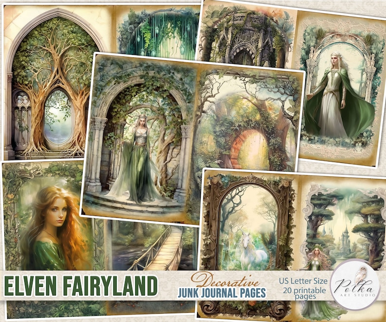 Fantasy Elven Kingdom Junk Journal Kit: Vintage Printable Pages ...