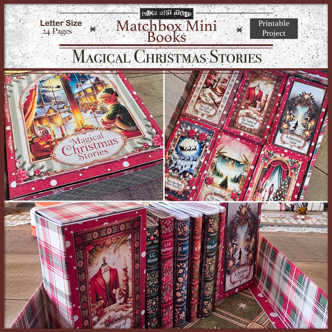Digital Junk Journal Project Kit - Matchbox Mini Books, Christmas ...