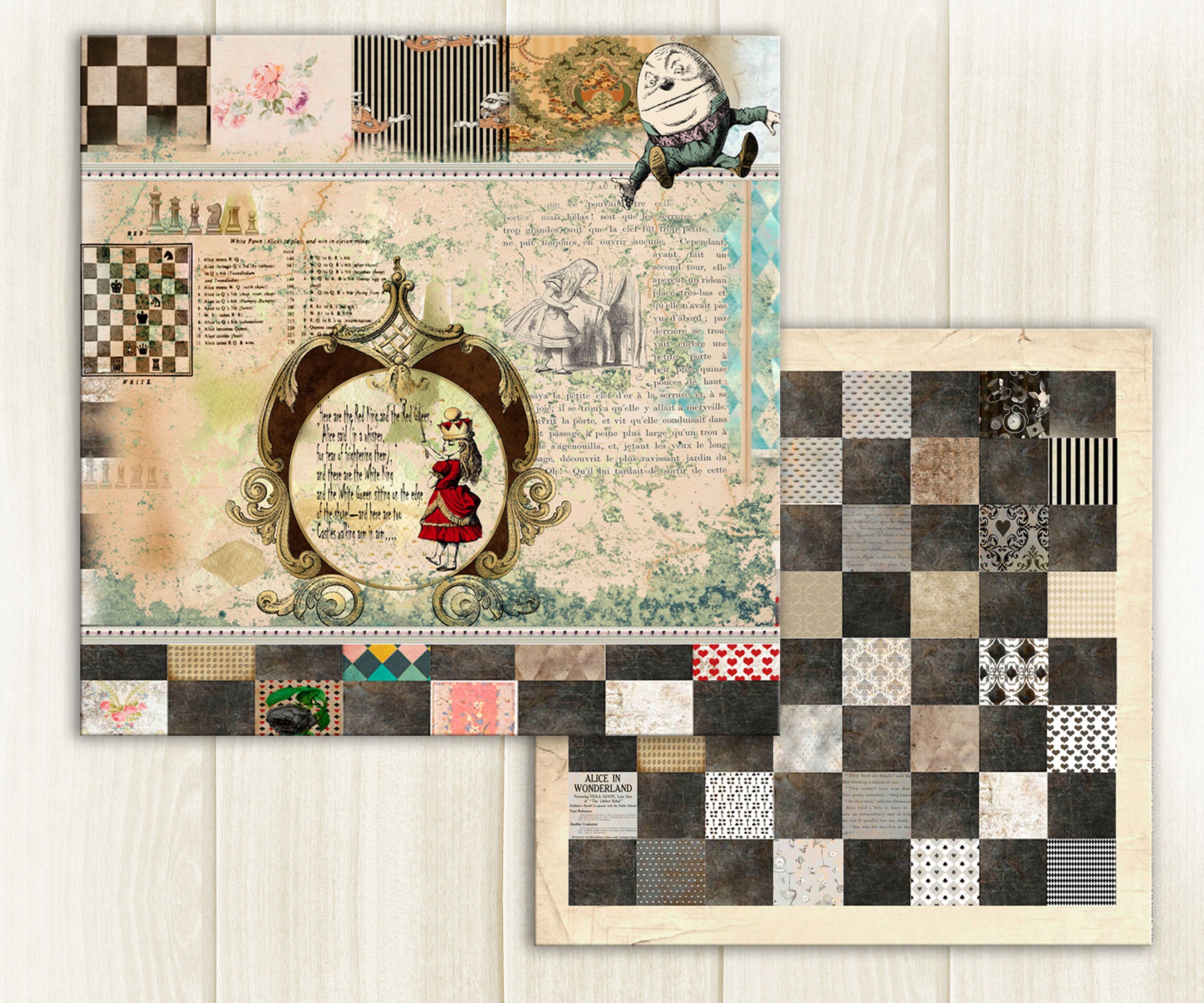 Alice in Wonderland Scrapbook Paper: Vintage 12x12 Decorative Pages ...