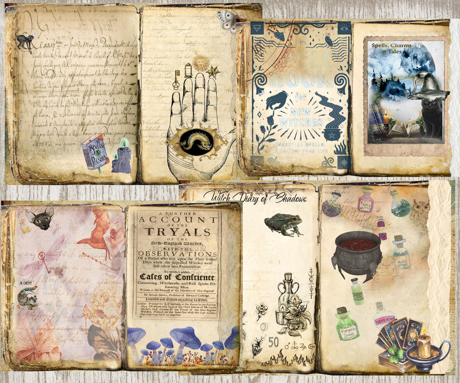 Junk Journal Digital Kit Printable Magic Spells Digital - Etsy UK