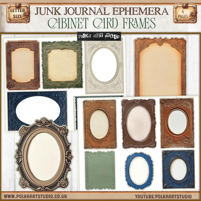 Vintage Cabinet Card Frames: Digital Ephemera for Journaling (printable ...