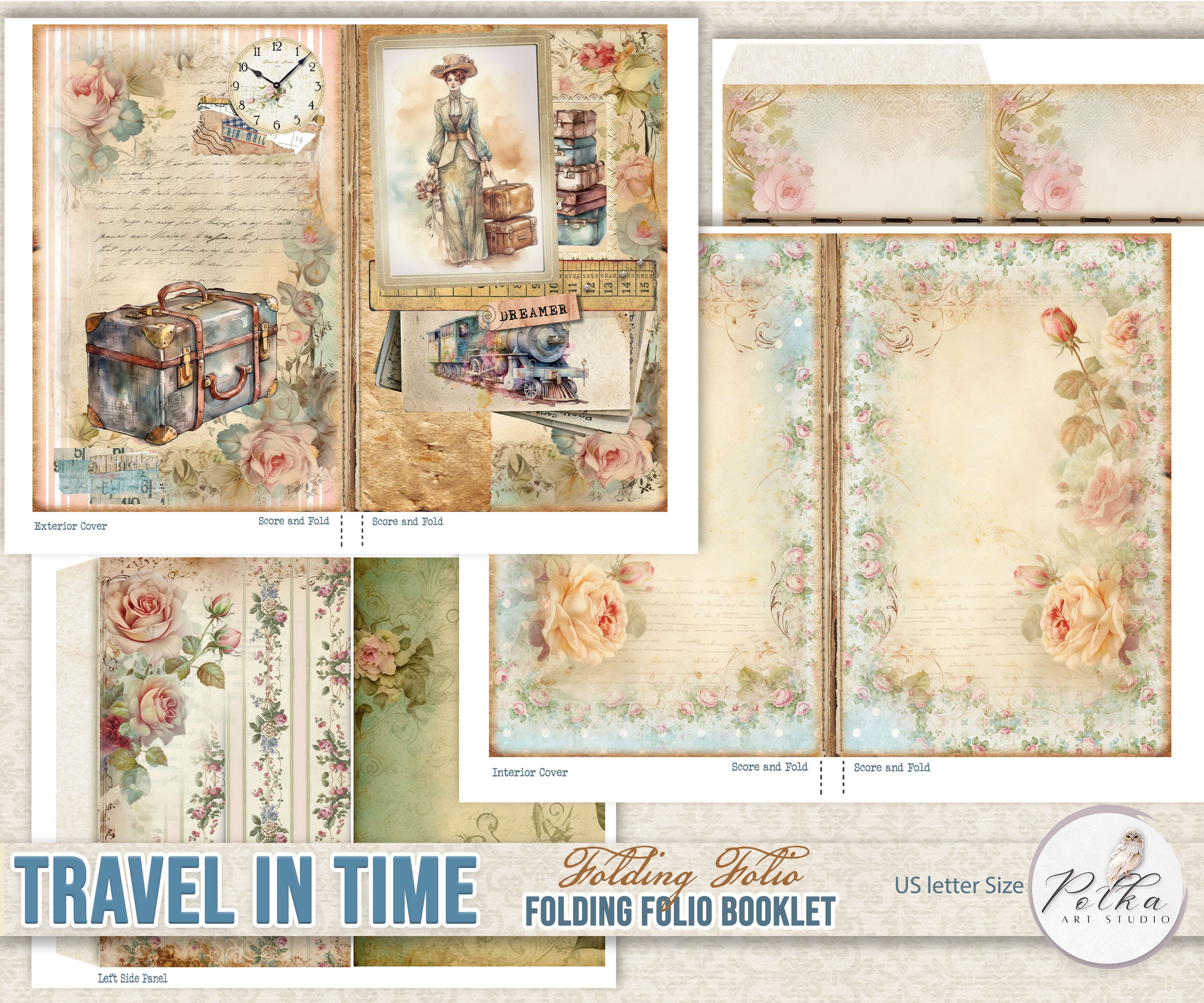 Junk Journal Folding Folio Booklet: Travel Ephemera (digital Download ...