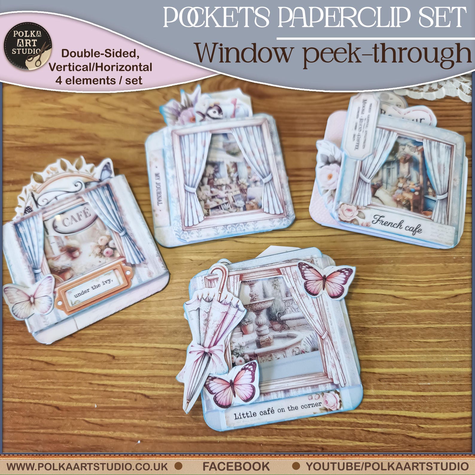 Shabby Chic French Café Paperclip Pockets: Junk Journal Ephemera ...