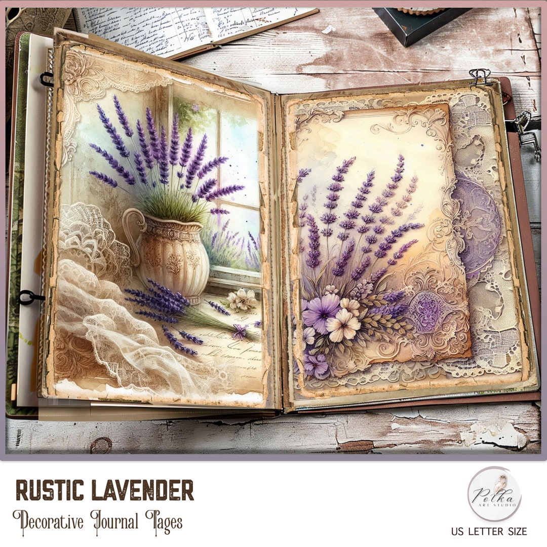 Junk Journal Lavender Digital Decorative Journal Pages, Purple ...