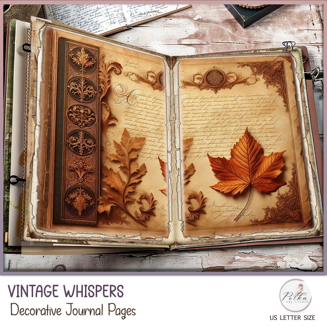 Autumn Digital Junk Journal Decorative Papers, Vintage Shabby Chic ...