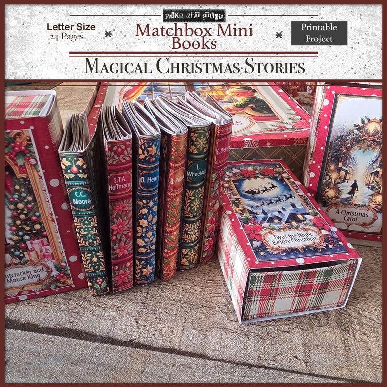 Digital Junk Journal Project Kit - Matchbox Mini Books, Christmas ...