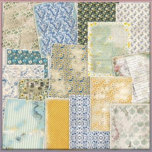 Digital Floral Junk Journal Decorative Paper Set, Decorative Printable ...