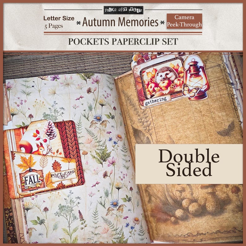 Autumn Digital Junk Journal Ephemera | Hidden Paperclips Journaling ...