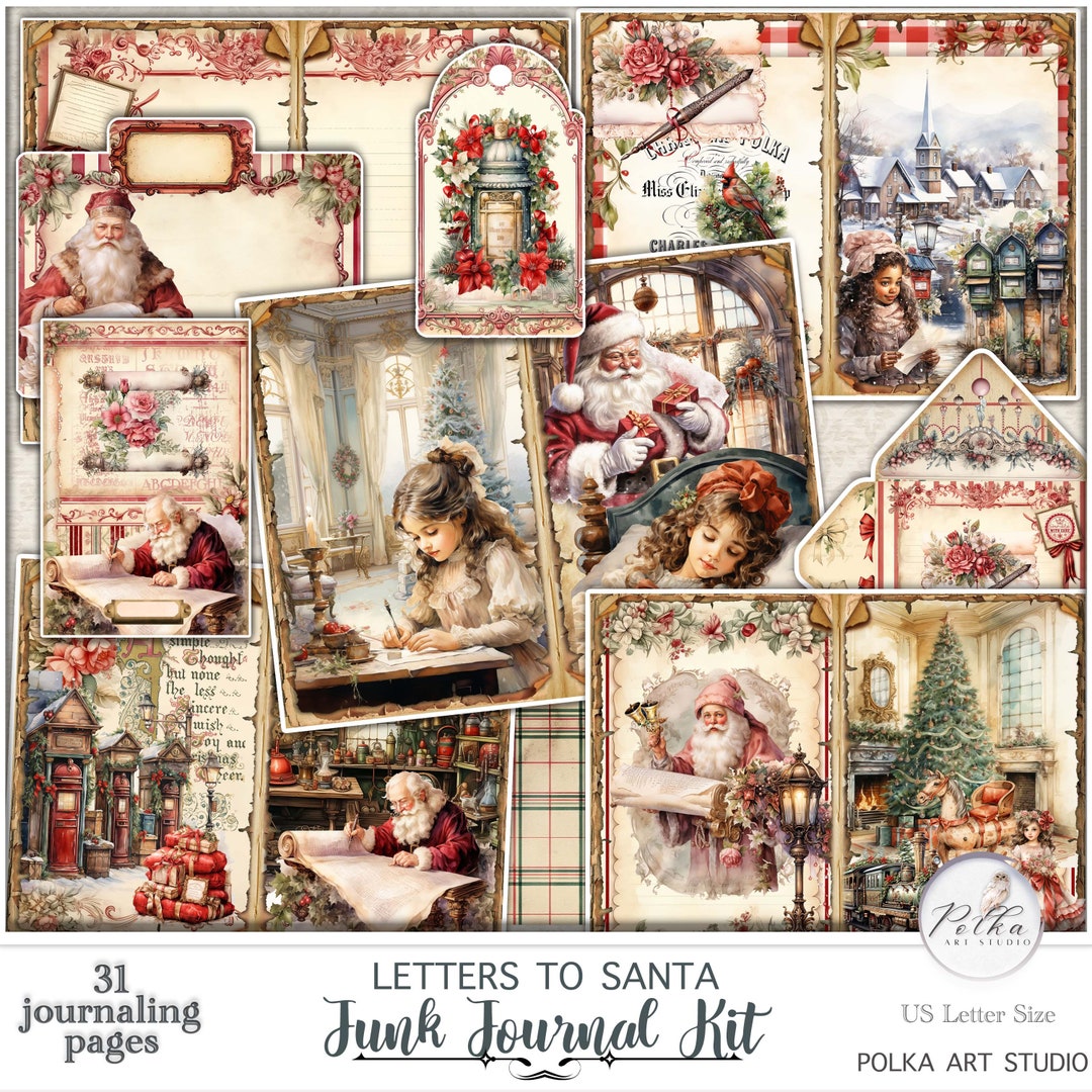 Christmas Junk Journal Kit: Letters to Santa Ephemera (digital Download ...