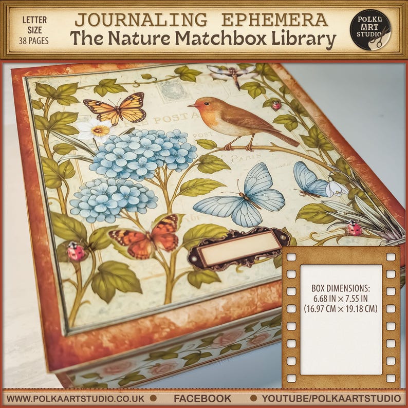 Nature Journaling Matchbox Card Set: Flora & Fauna Ephemera (digital ...