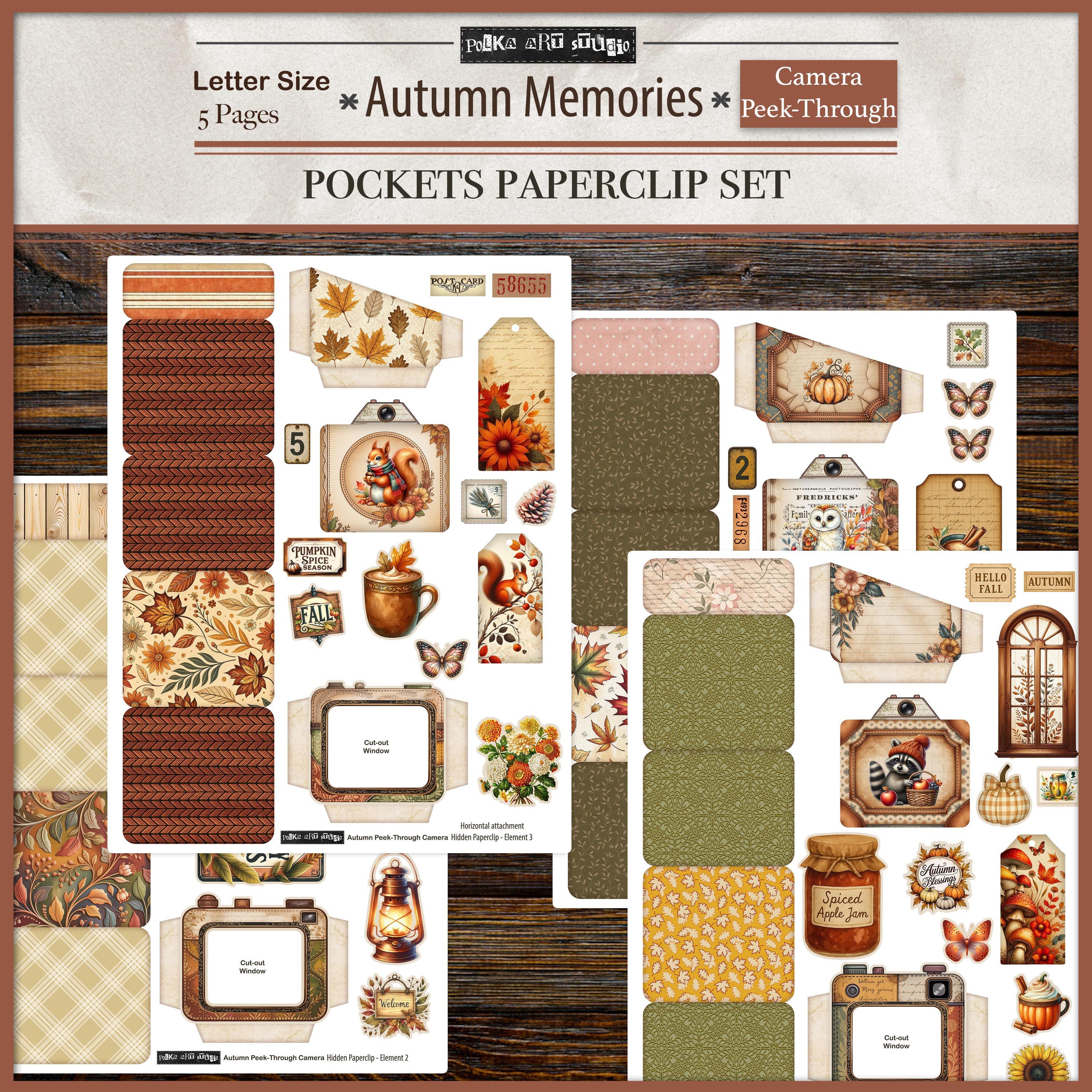 Autumn Digital Junk Journal Ephemera | Hidden Paperclips Journaling ...