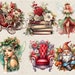Digital Clipart Illustration Set Classic Christmas Santa - Etsy