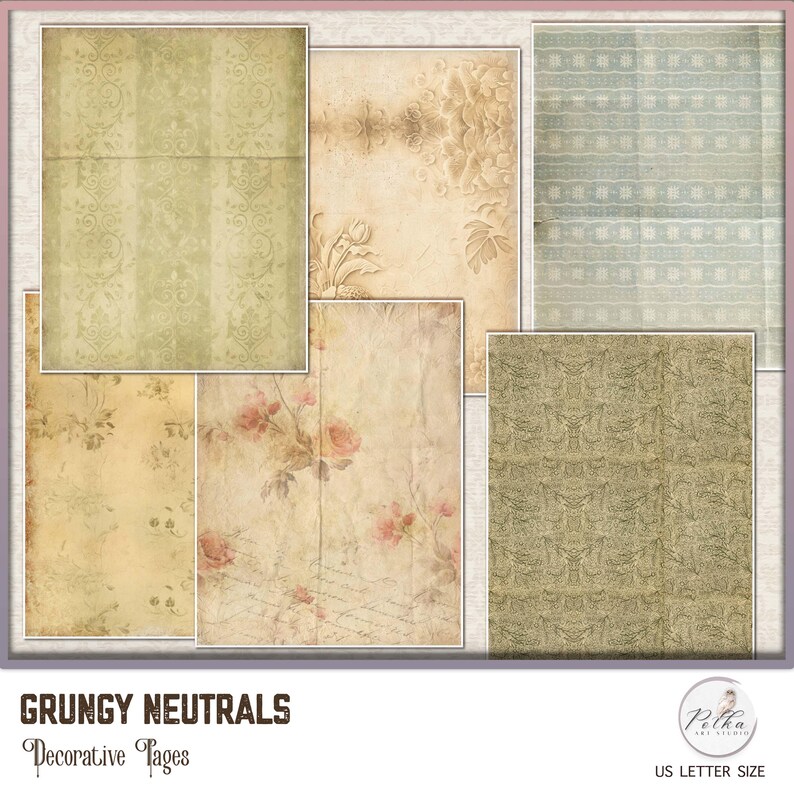 Neutral Junk Journal Kit: Vintage Collage Paper (digital Download) - Etsy