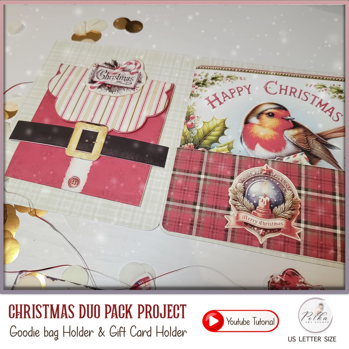 Christmas Goodie Bag & Gift Card Holder: DIY Paper Craft (digital ...