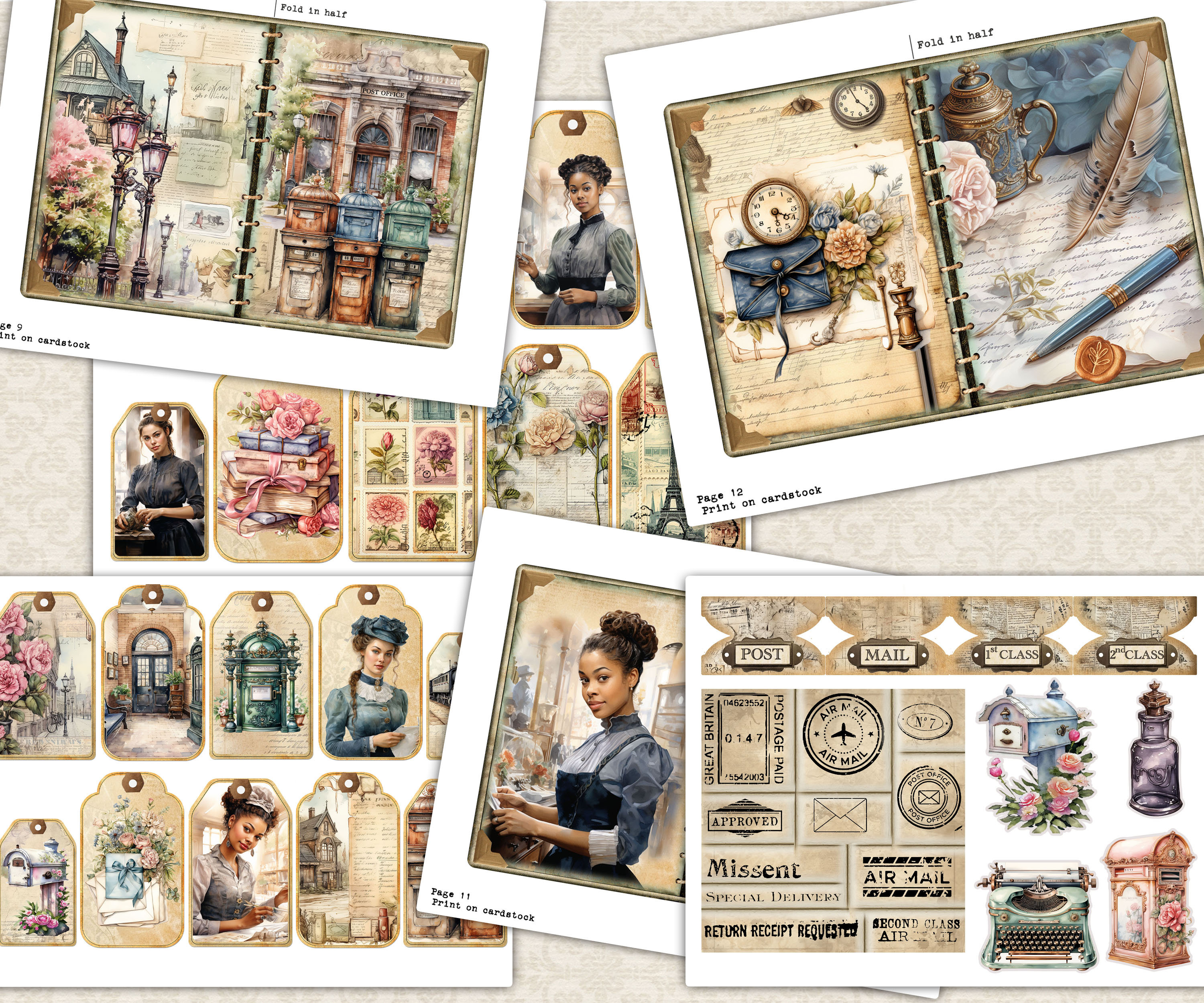 Victorian Post Office Booklet: Printable Mail Ephemera (digital ...
