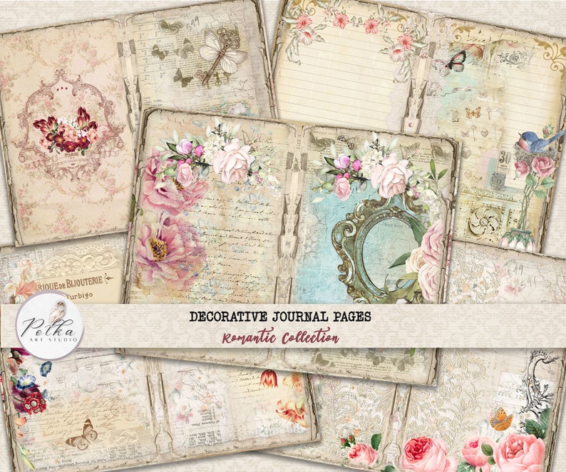 Junk Journal Kit Floral Pages Printable Digital Download - Etsy