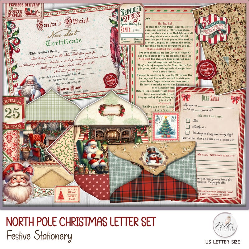 Printable Santa Letter Kit Files - Etsy