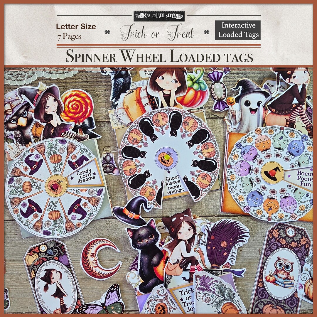 Halloween Junk Journal Interactive Tags, Ephemera Kit: Interactive ...