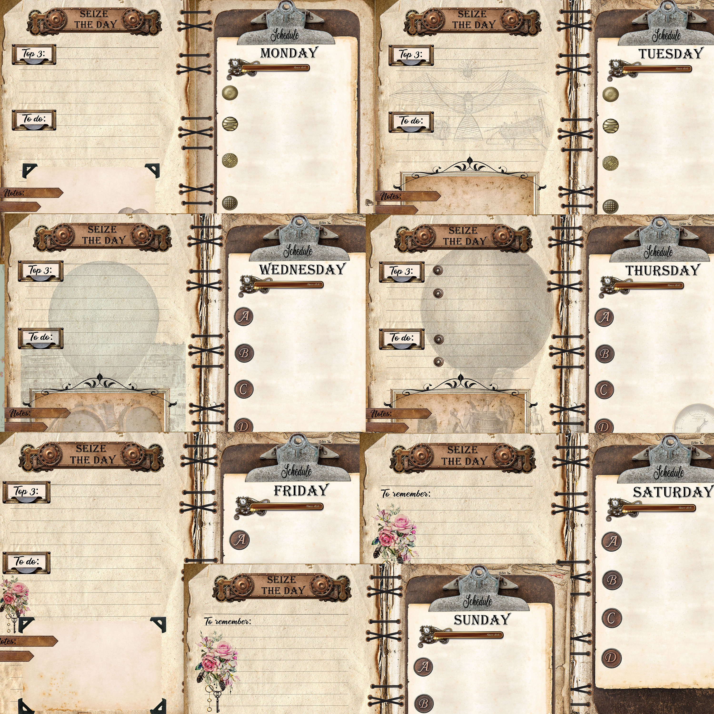 Steampunk Junk Journal Planner: Printable 25-page Kit (digital Download ...