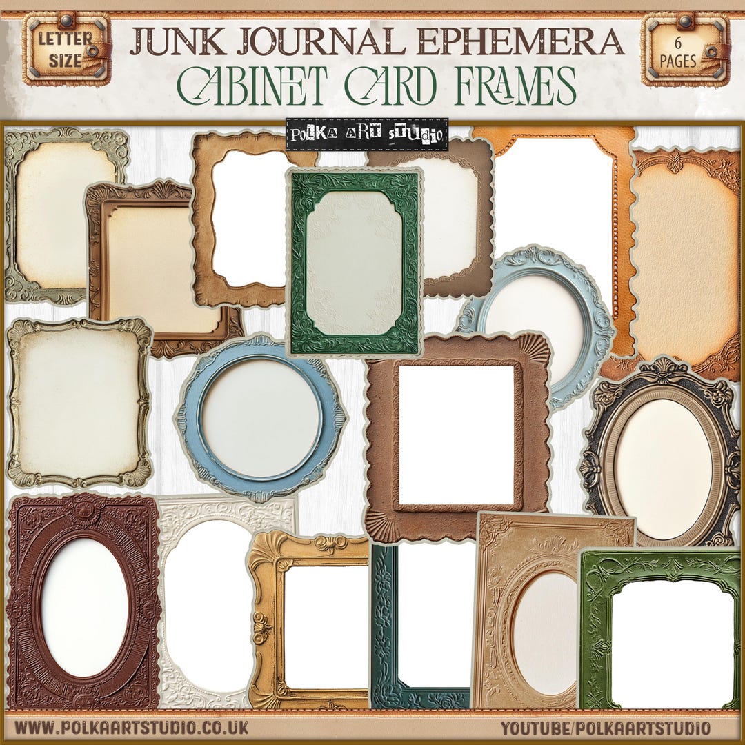 Vintage Cabinet Card Frames: Digital Ephemera for Journaling (printable ...