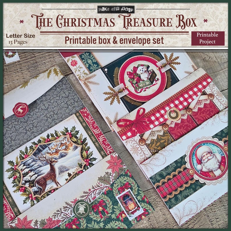 Digital Christmas Printable Paper Craft Project, Christmas Box With ...