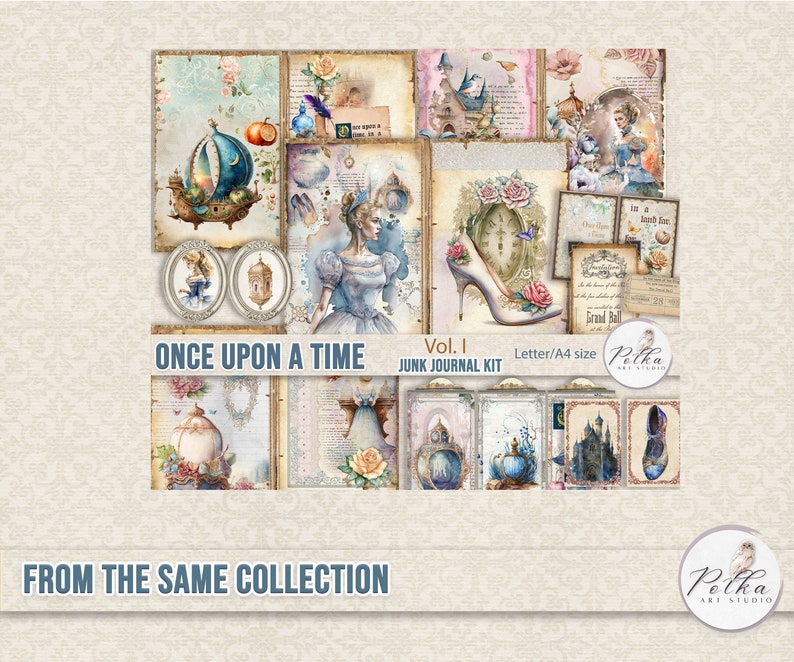 Digital Scrapbook Paper Vintage Fairy Tale Scrapbooking - Etsy