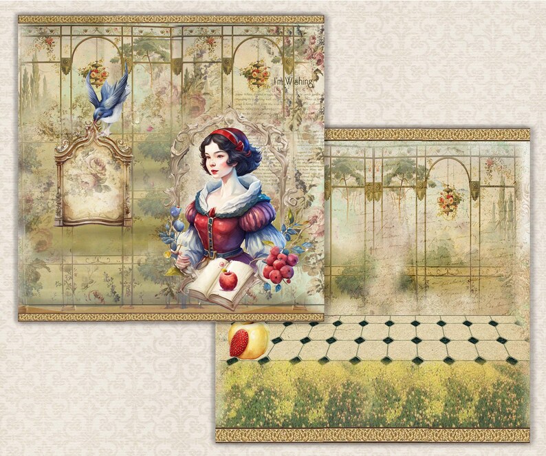 Digital Scrapbook Paper Vol. 2 Vintage Fairy Tale - Etsy