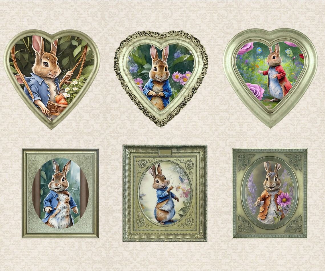 Peter Rabbit, Junk Journal Ephemera, Vintage Picture Frames, Printable ...