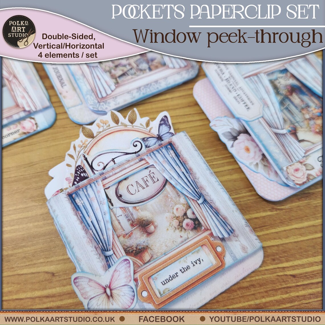 Shabby Chic French Café Paperclip Pockets: Junk Journal Ephemera ...
