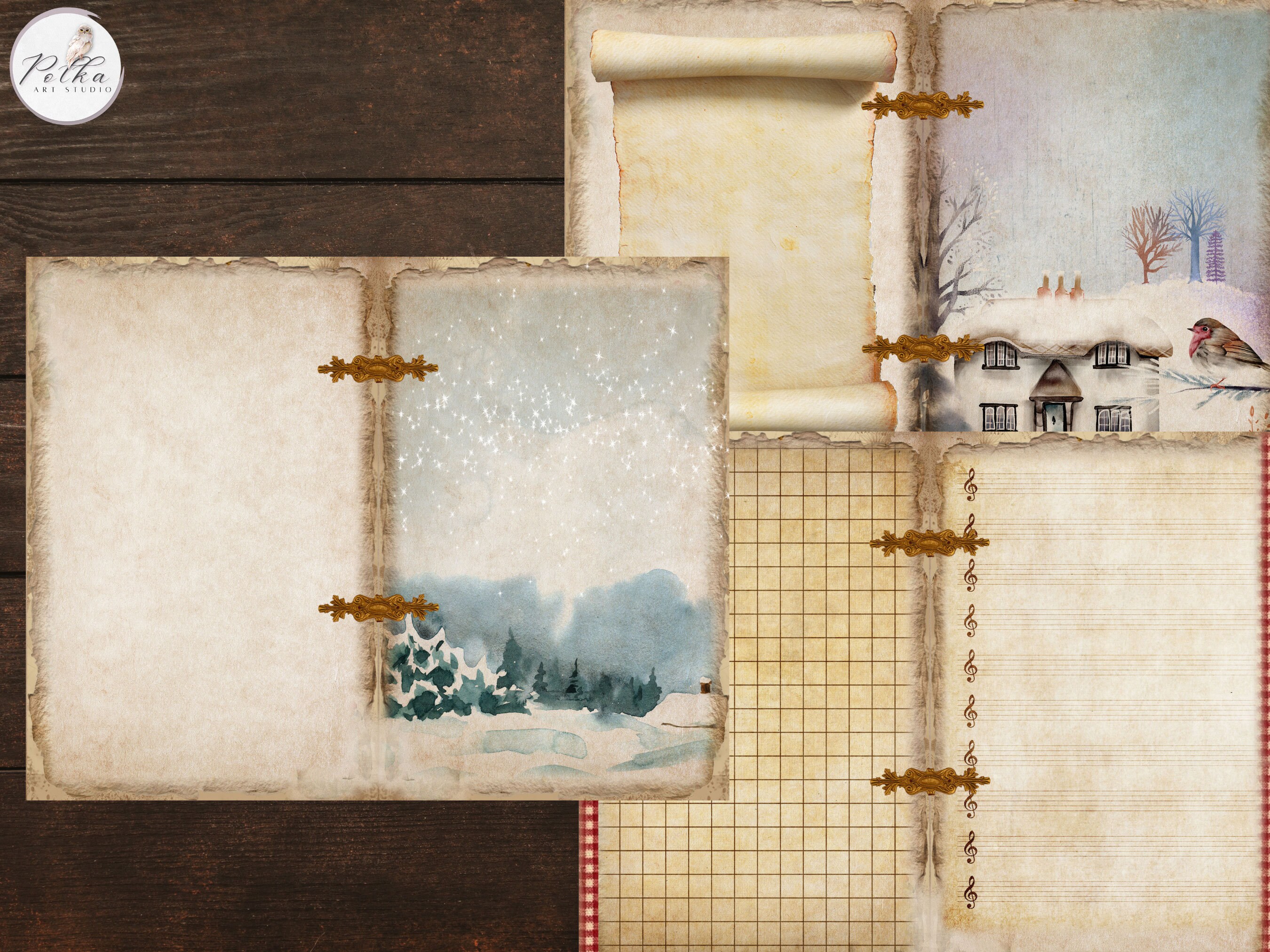 Junk Journal Kit Whimsical Christmas Digital Christmas Paper - Etsy