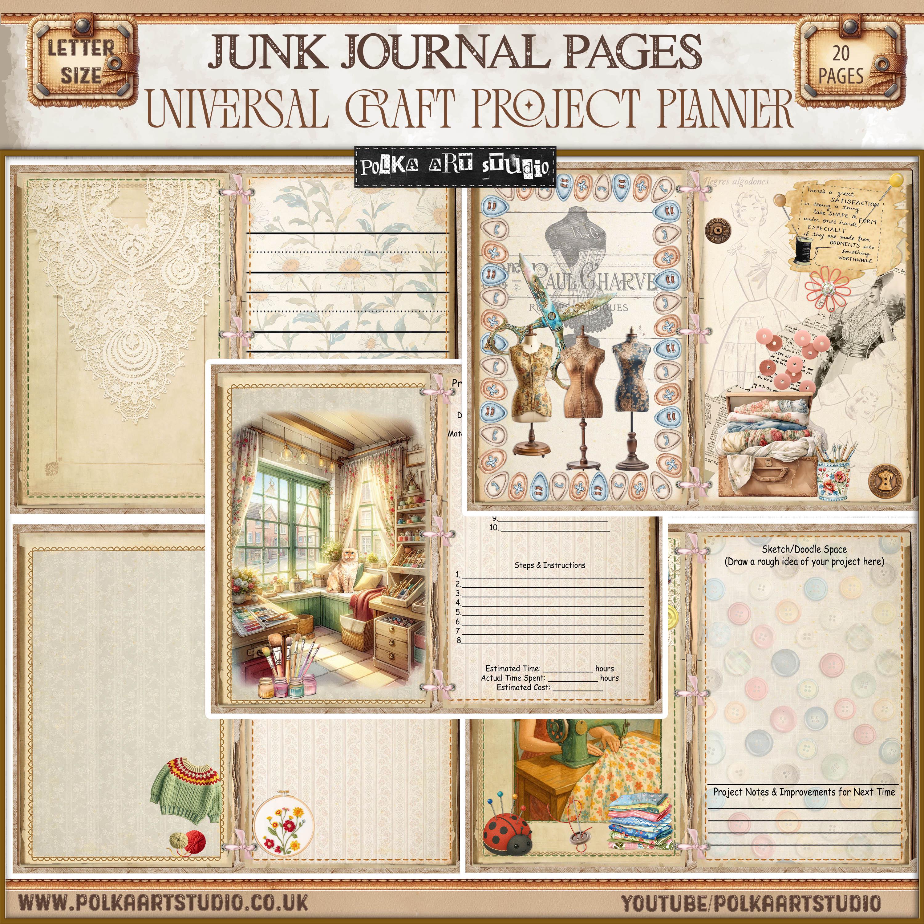 Vintage Crafting Planner: Junk Journal Kit (digital Download) - Etsy