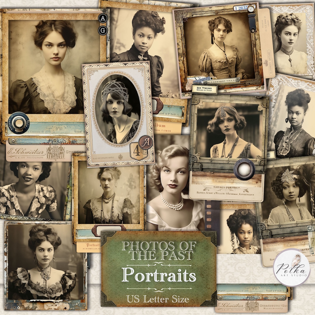 Vintage Portrait Ephemera: Sepia Photos for Junk Journals (digital ...