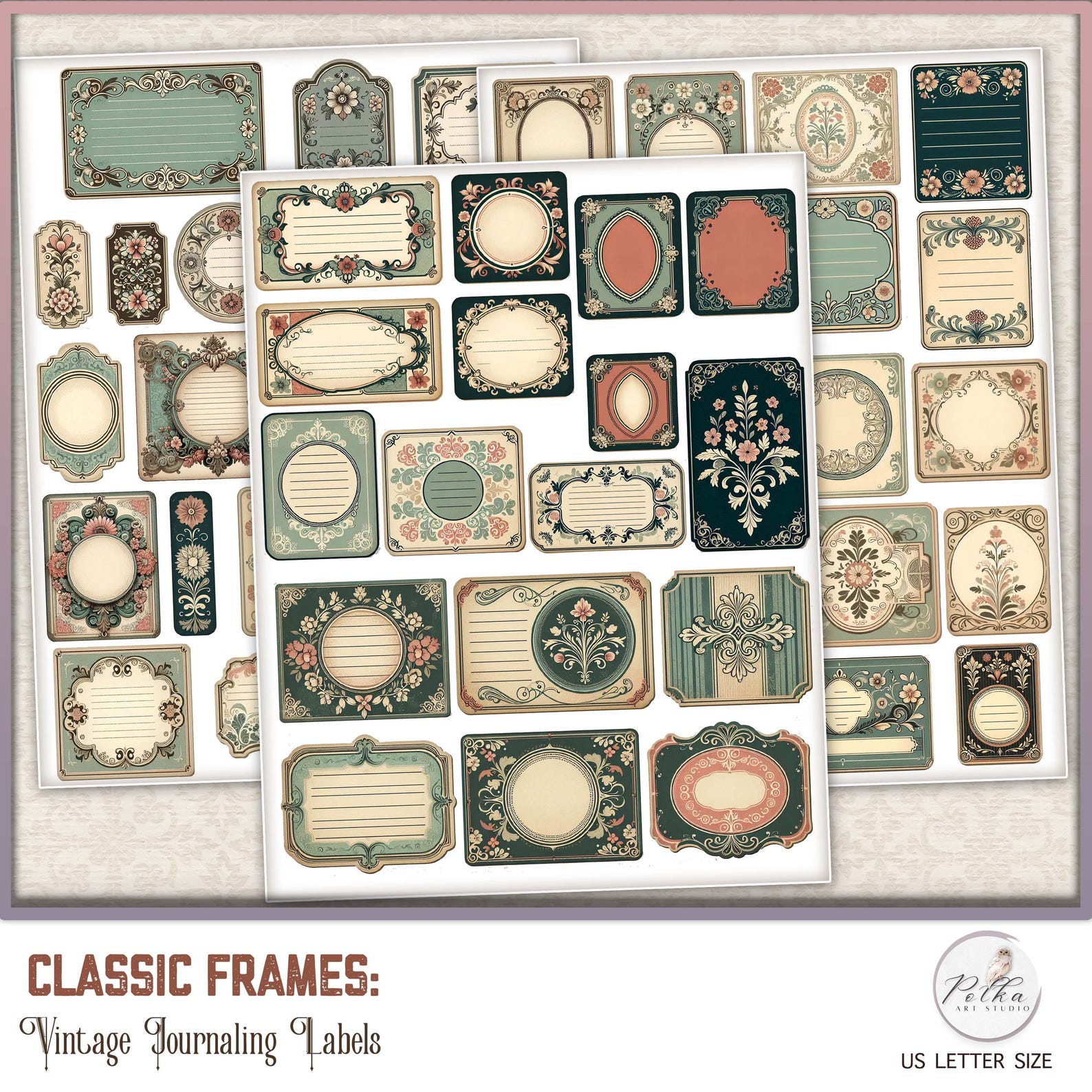 Vintage Floral Labels: Printable Junk Journal Ephemera (digital ...