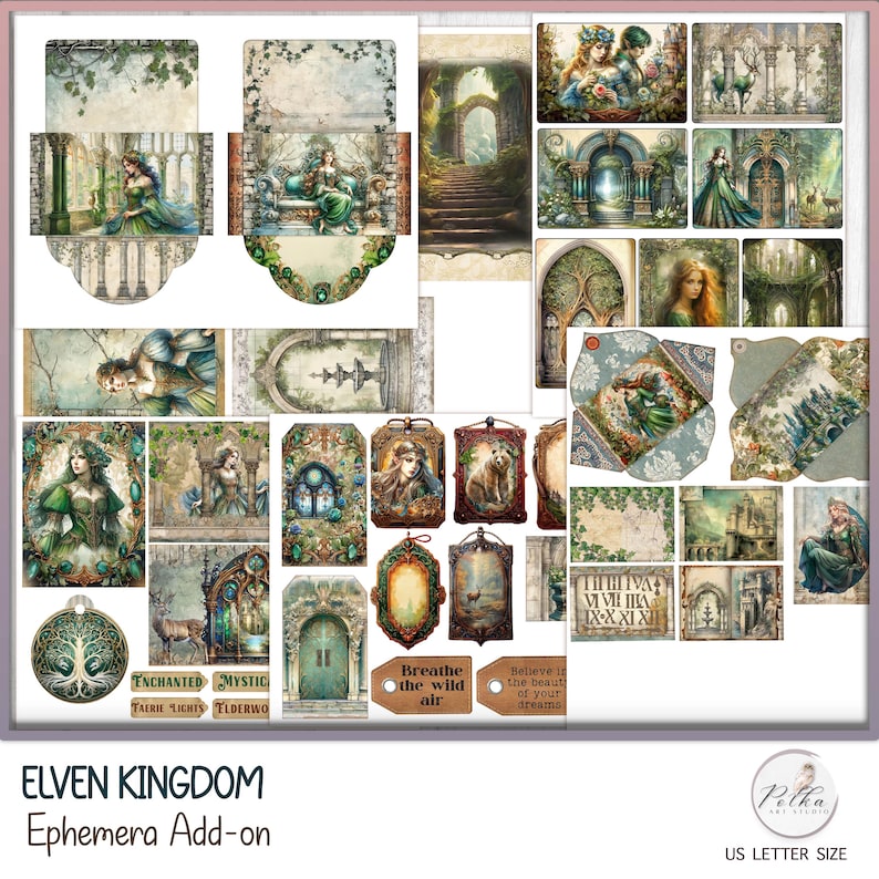 Elven Kingdom Junk Journal Ephemera Kit: Fantasy Printable (digital ...