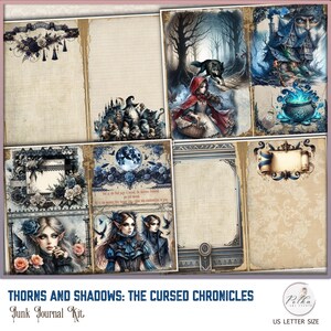 Junk Journal Kit Dark Fairytale Cursed Goth - Vintage Collage Papers ...