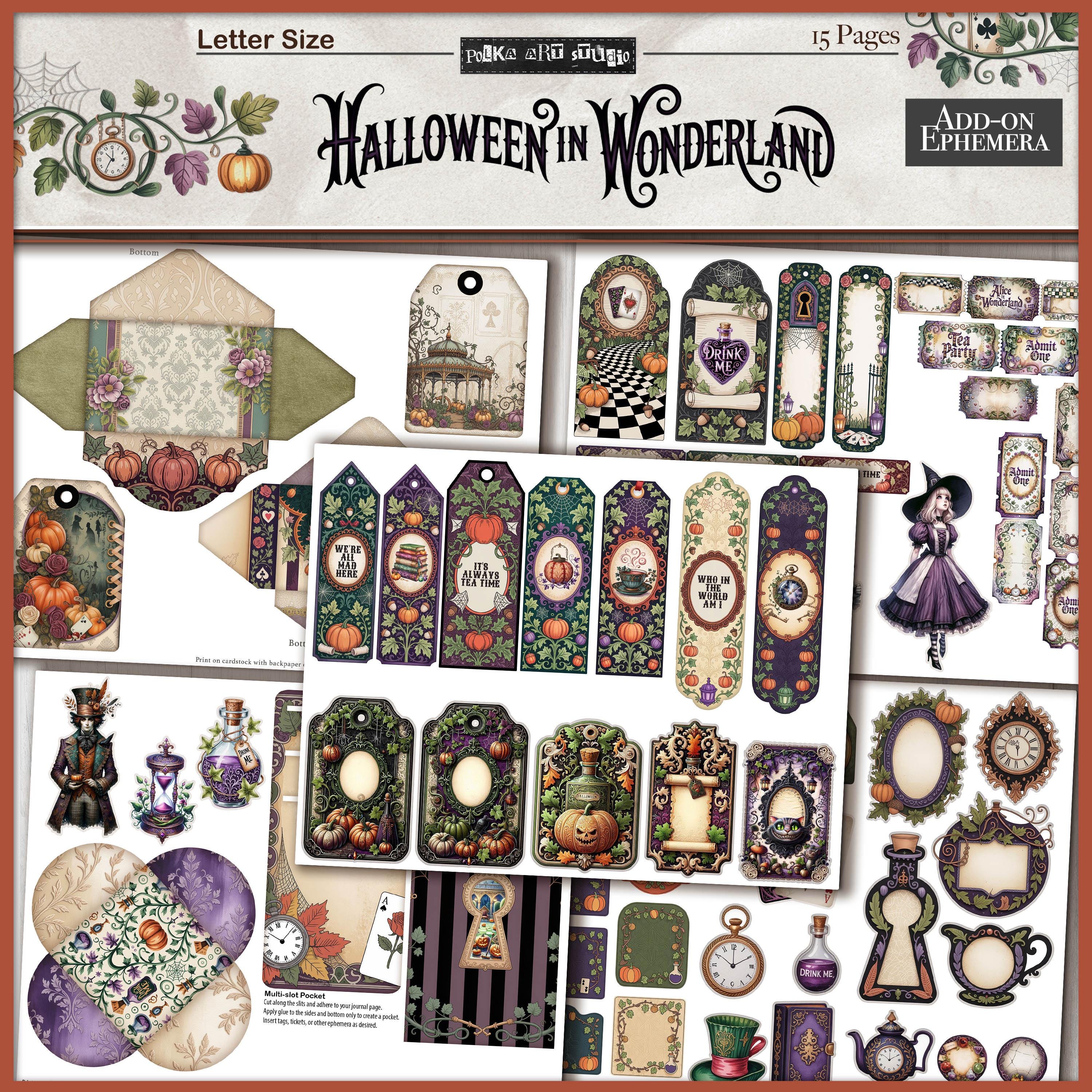Halloween Alice in Wonderland Ephemera Add-on Pack – Vintage Fall Paper ...
