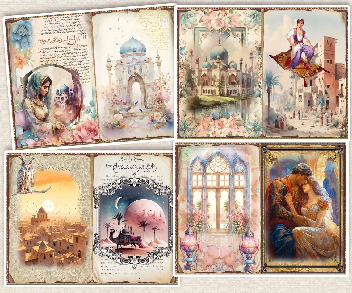 Arabian Nights Junk Journal Kit: Aladdin Oriental Fantasy (digital ...