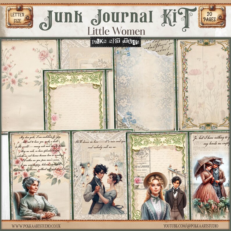 Vintage Little Women Junk Journal Kit: Printable Paper Craft (digital ...