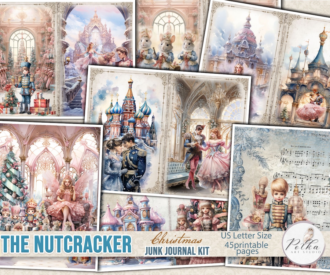Nutcracker Christmas Junk Journal Kit: Vintage Ephemera, Collage Papers ...