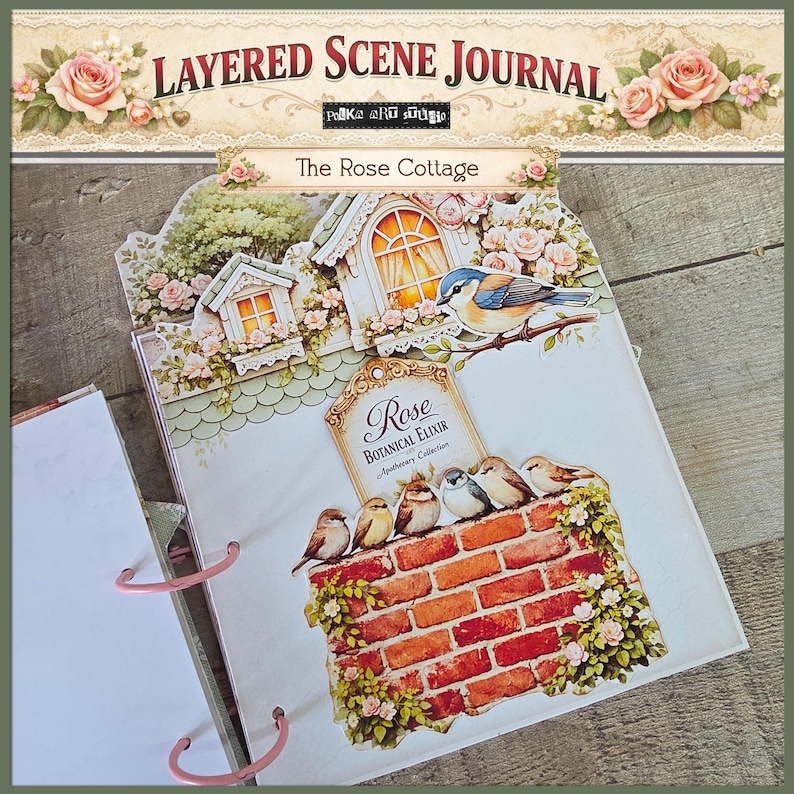 Rose Cottage Layered Scene Journal | Printable Journaling Project ...