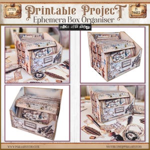 Vintage Ephemera Organizer Box: Printable Junk Journal Kit (digital ...