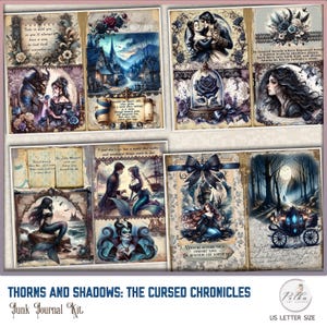 Junk Journal Kit Dark Fairytale Cursed Goth - Vintage Collage Papers ...