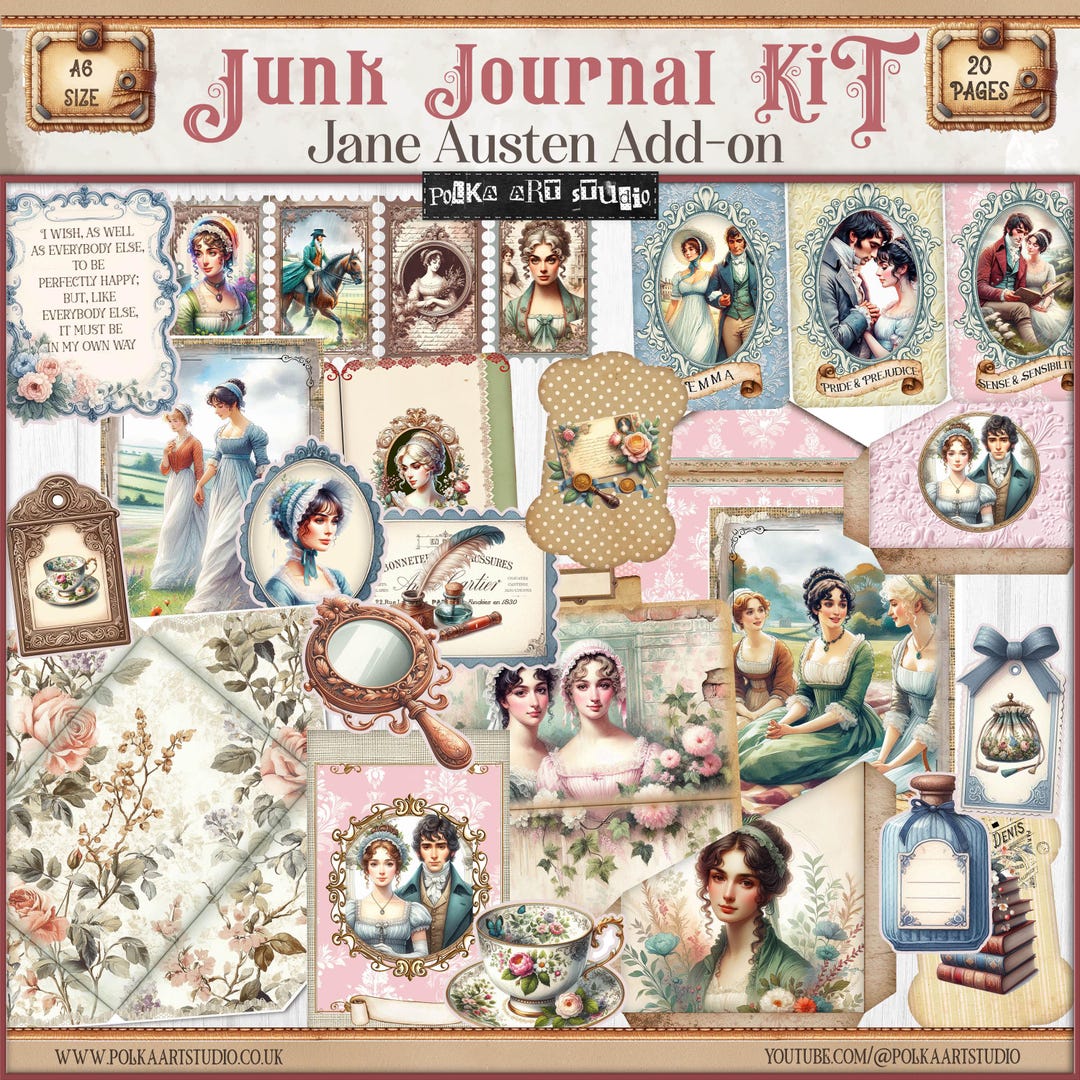 Digital Regency Jane Austen Ephemera, Add-on, Cards, Tags, Envelope ...