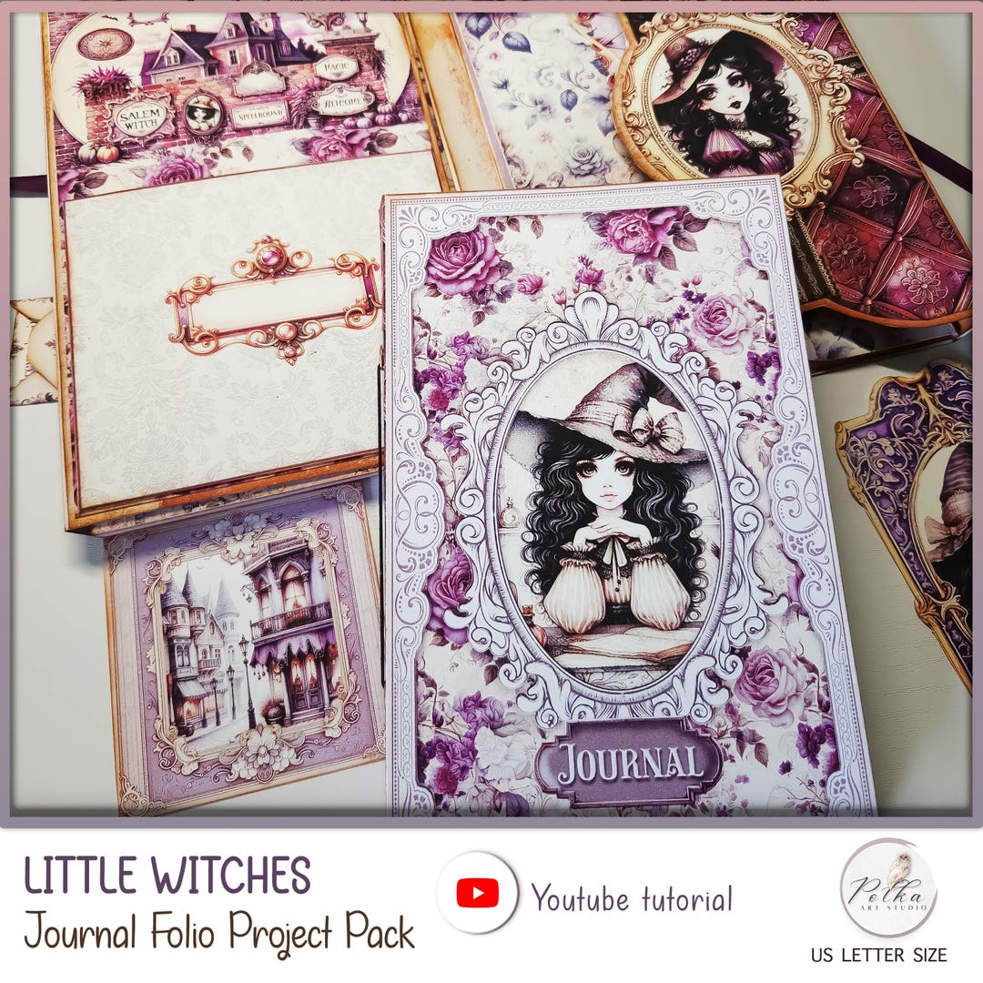 Little Witches Junk Journal Folio Project: Printable Collage Kit ...