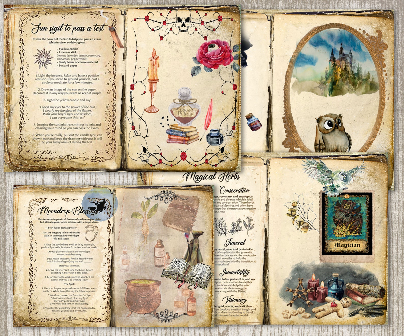 Junk Journal Digital Kit Printable Magic Spells Digital - Etsy UK